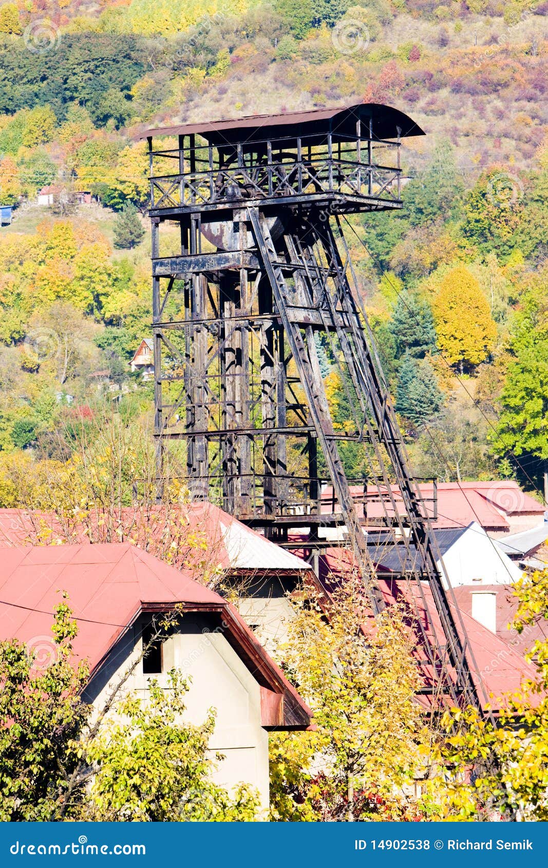 Old mining tower stock photo. Image of colieries, falltime - 14902538