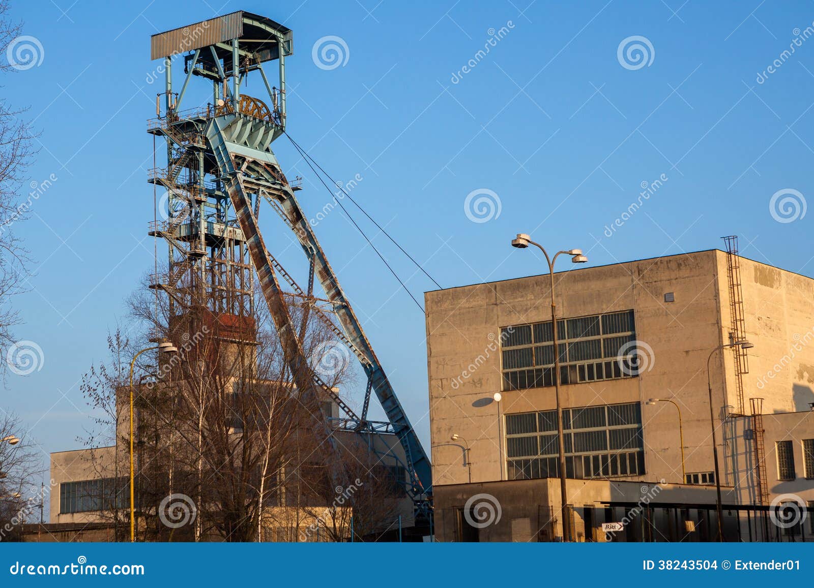 Old Mining Tower on Sunny Day Editorial Stock Image - Image of mining ...