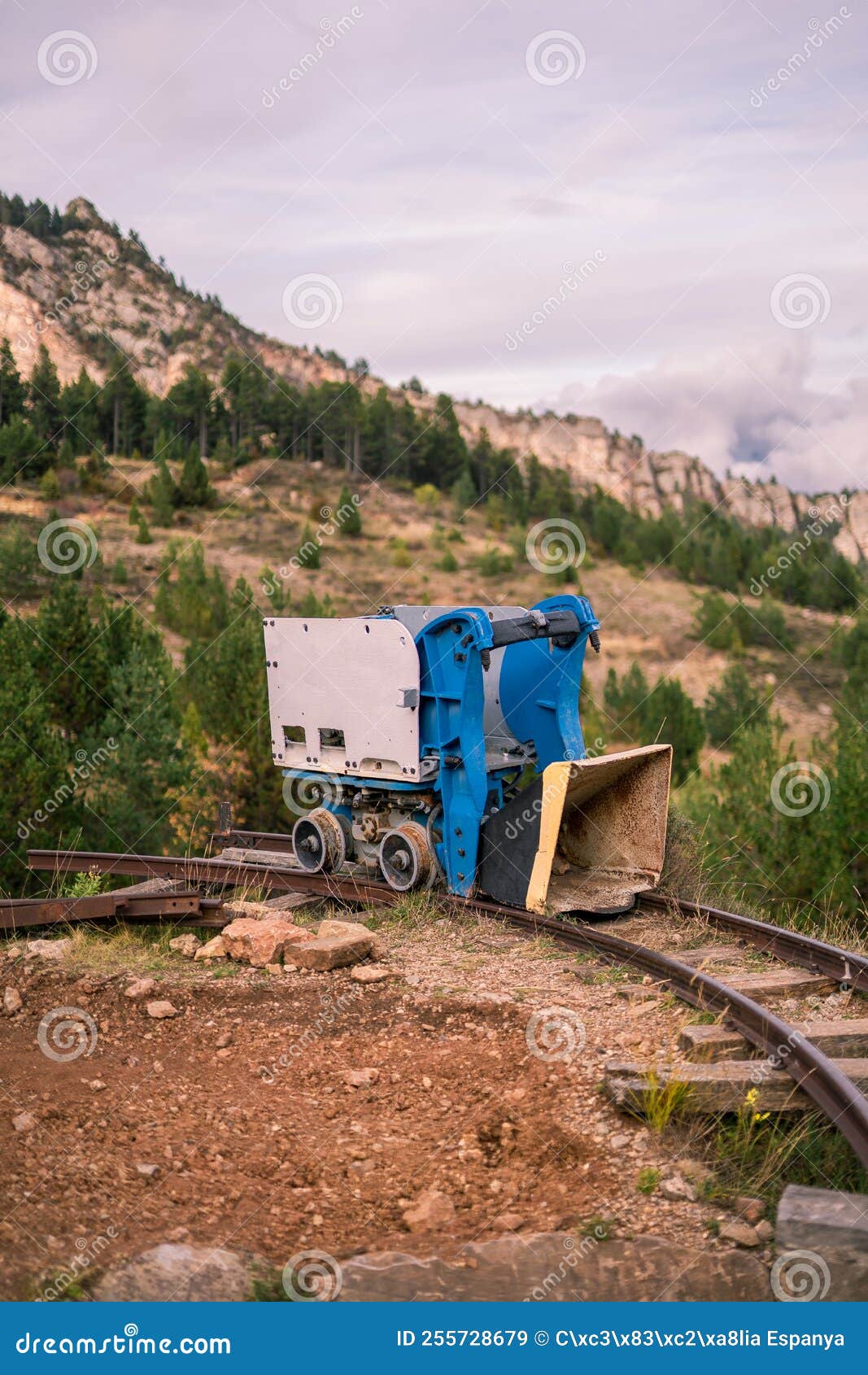 Old Mining Train on the Tracks Stock Image - Image of metal, railway ...