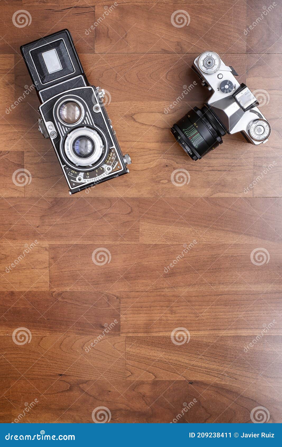 An Old 35mm Reflex Camera and an Old Medium Format Twin Lens Reflex ...