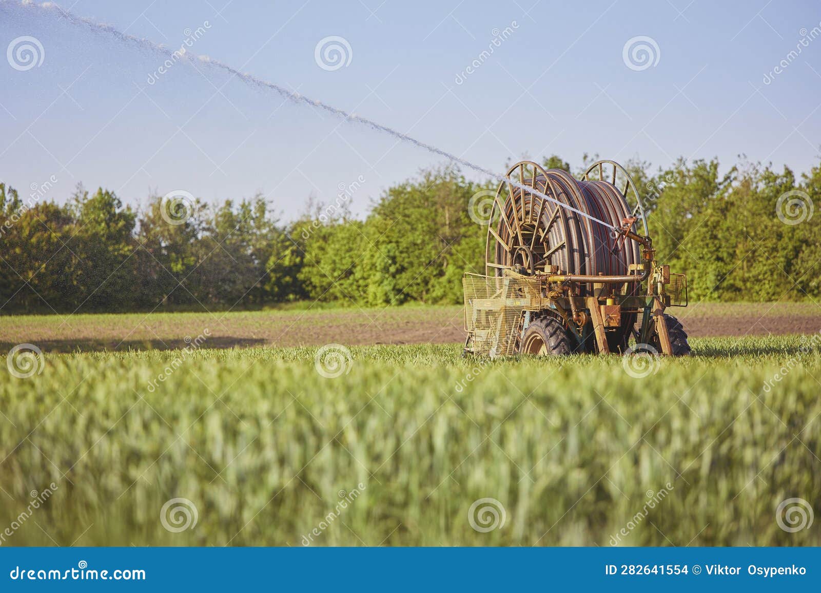 Old Mobile Machine for Irrigation of Fields in Denmark Stock Photo ...