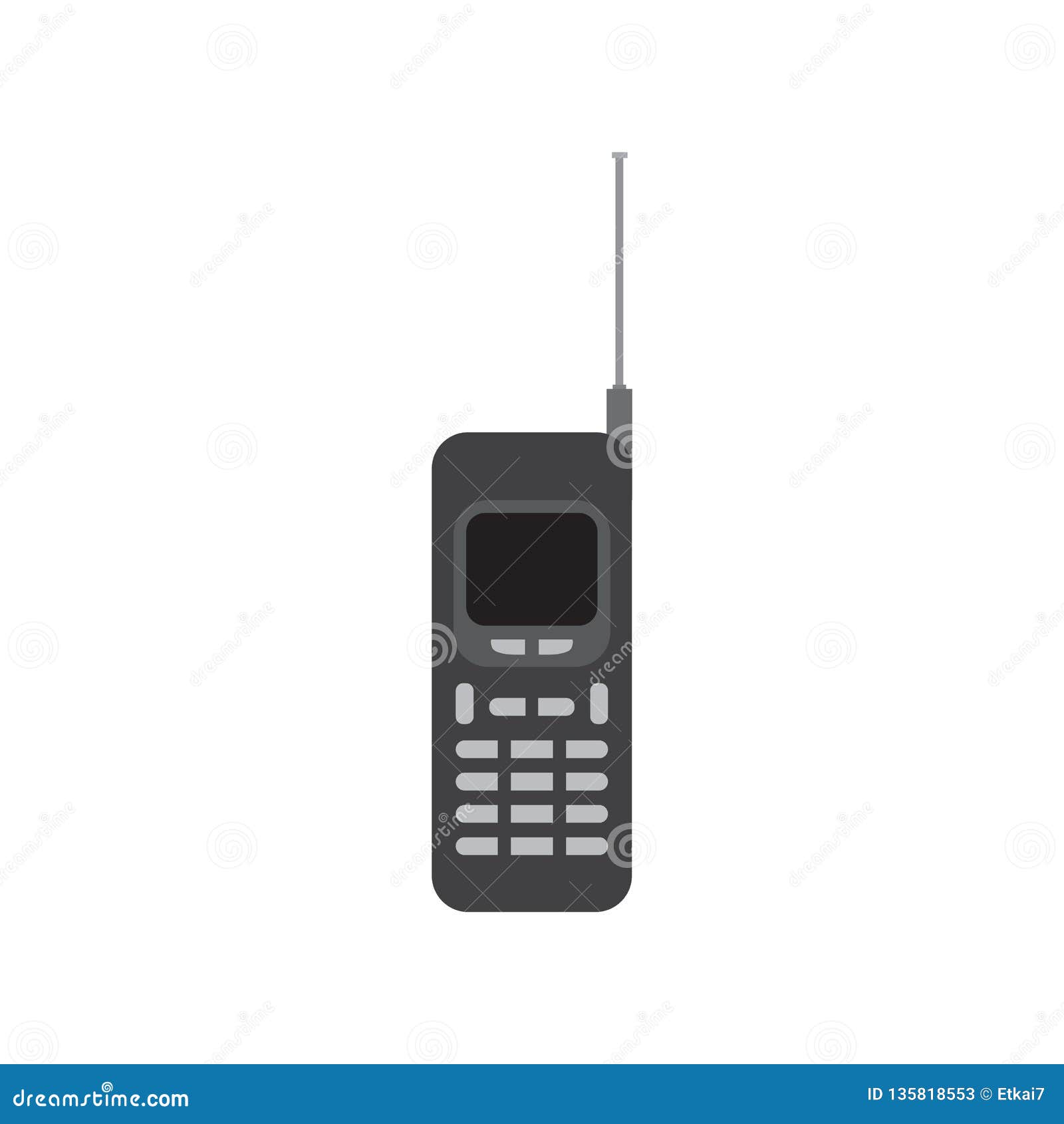 Old Mobile Phone Black Icon Vector Design Illustration Stock Vector ...