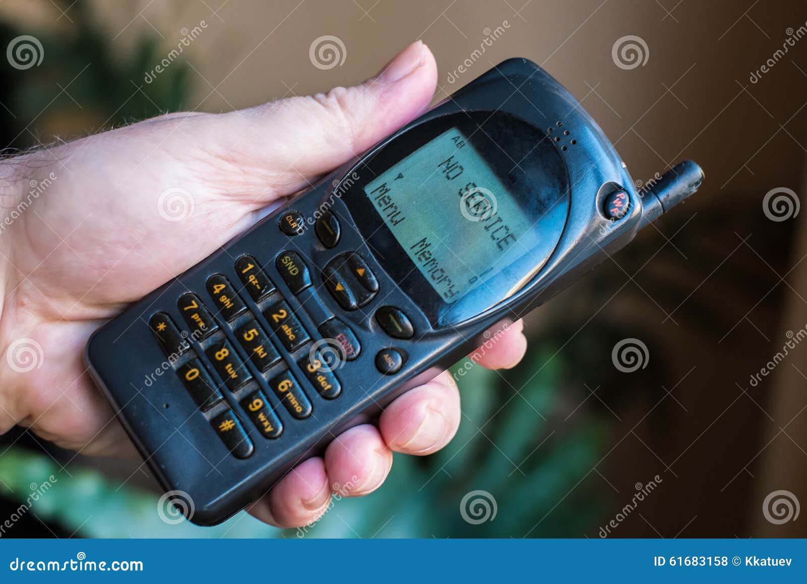 Old mobile phone with stock photo. Image of button, phone - 61683158