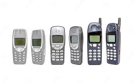 Old Mobile Phone on White Background Stock Image - Image of phone ...