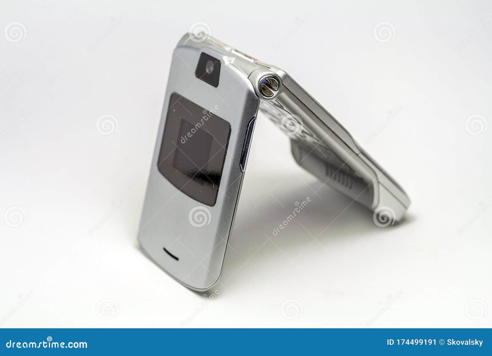 Old Mobile Phone on White Background Stock Image - Image of worn ...