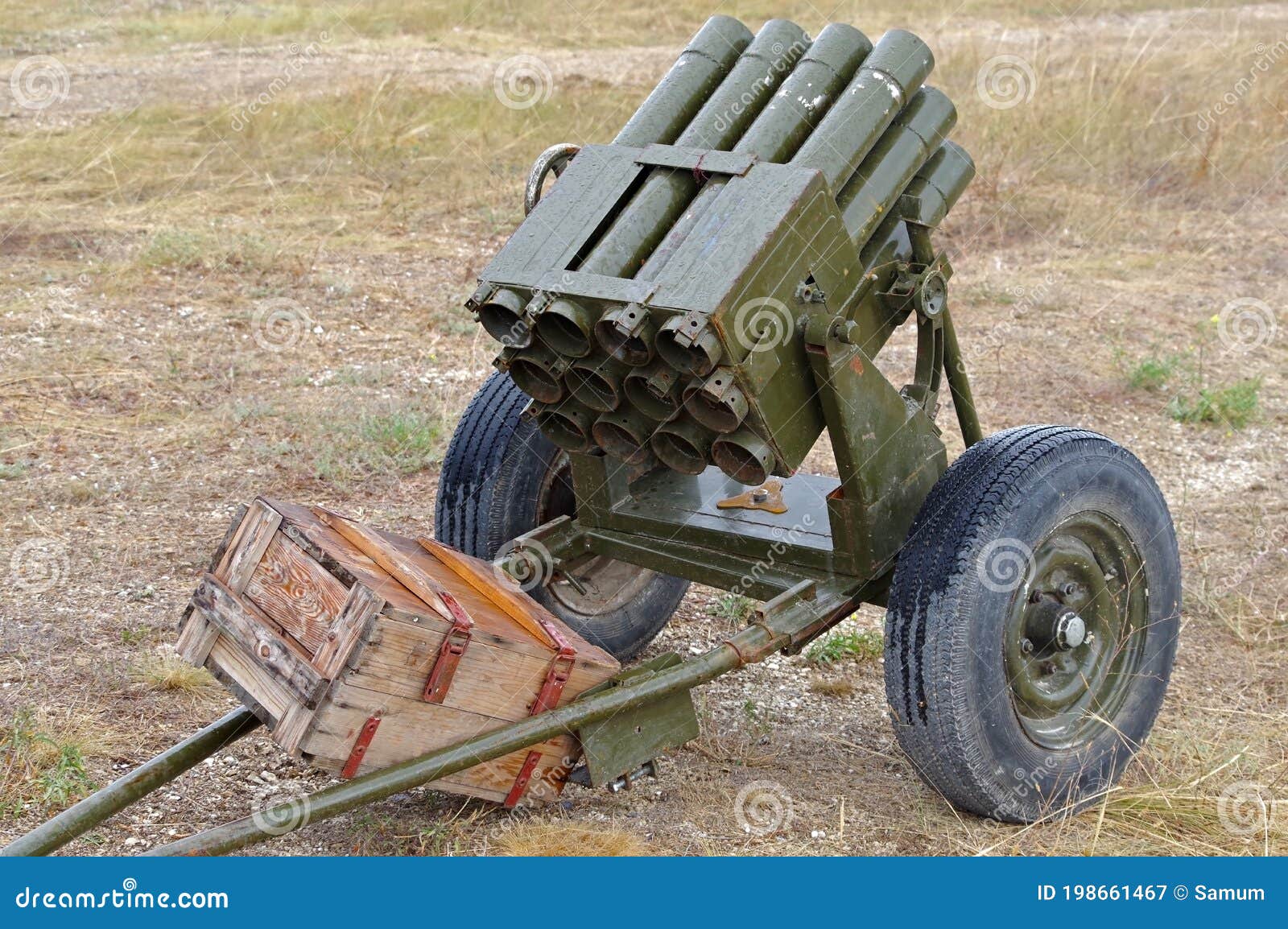 Mobile Rocket Launch With Fire Clouds On A Dark Background. Gloomy Sky ...