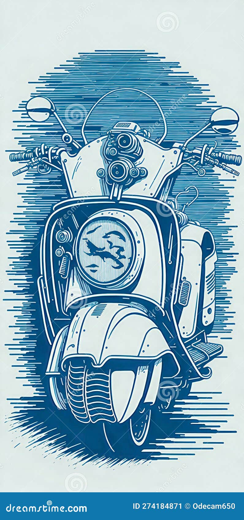 Old model motorized vespa stock illustration. Illustration of cycle ...