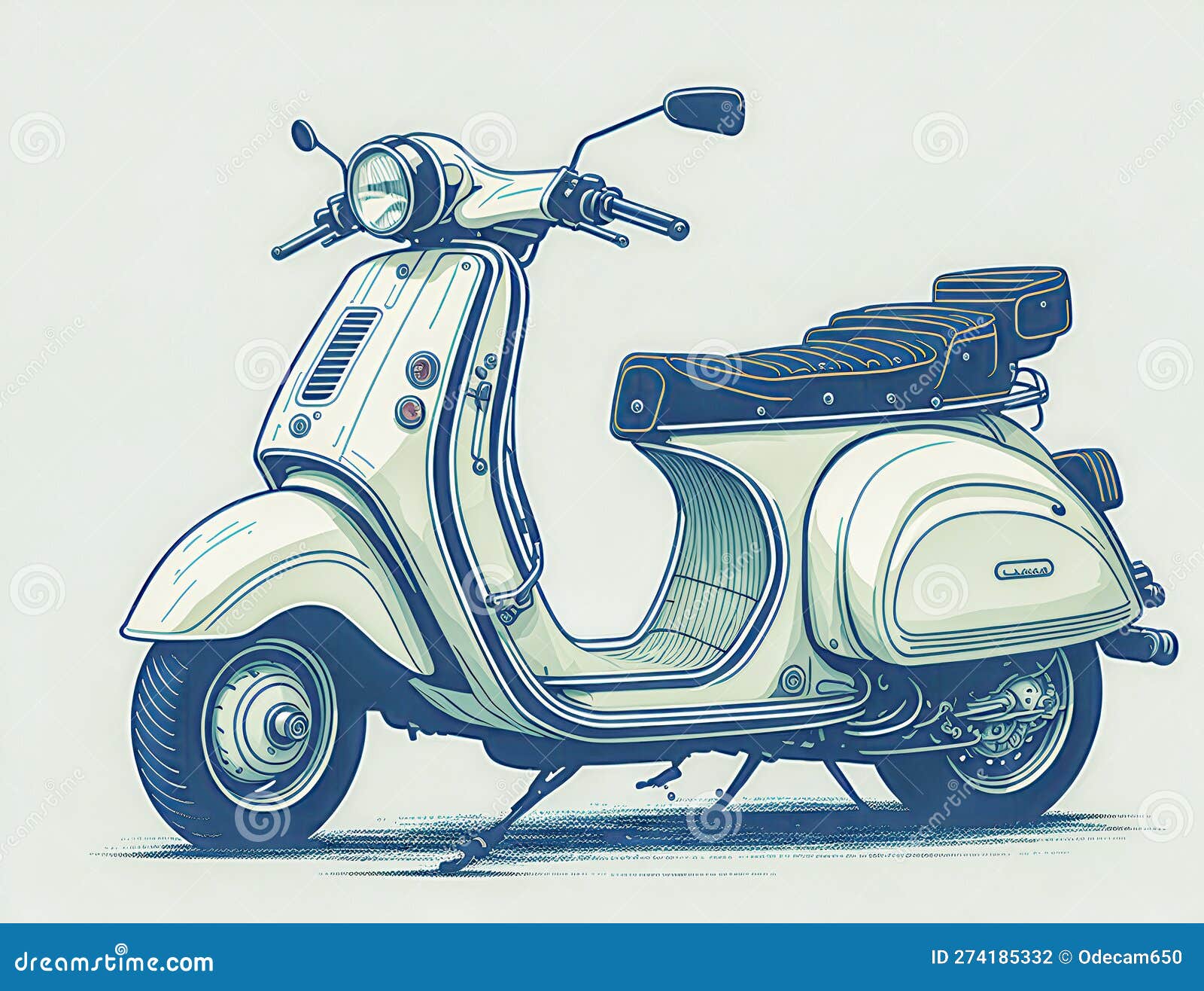 Old model motorized vespa stock illustration. Illustration of cycle ...