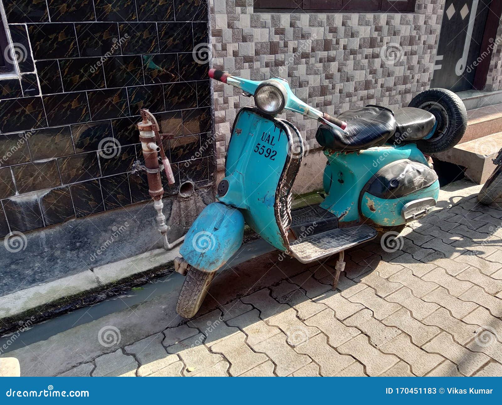 Old Model of Scooter but Still Works Editorial Stock Photo - Image of ...