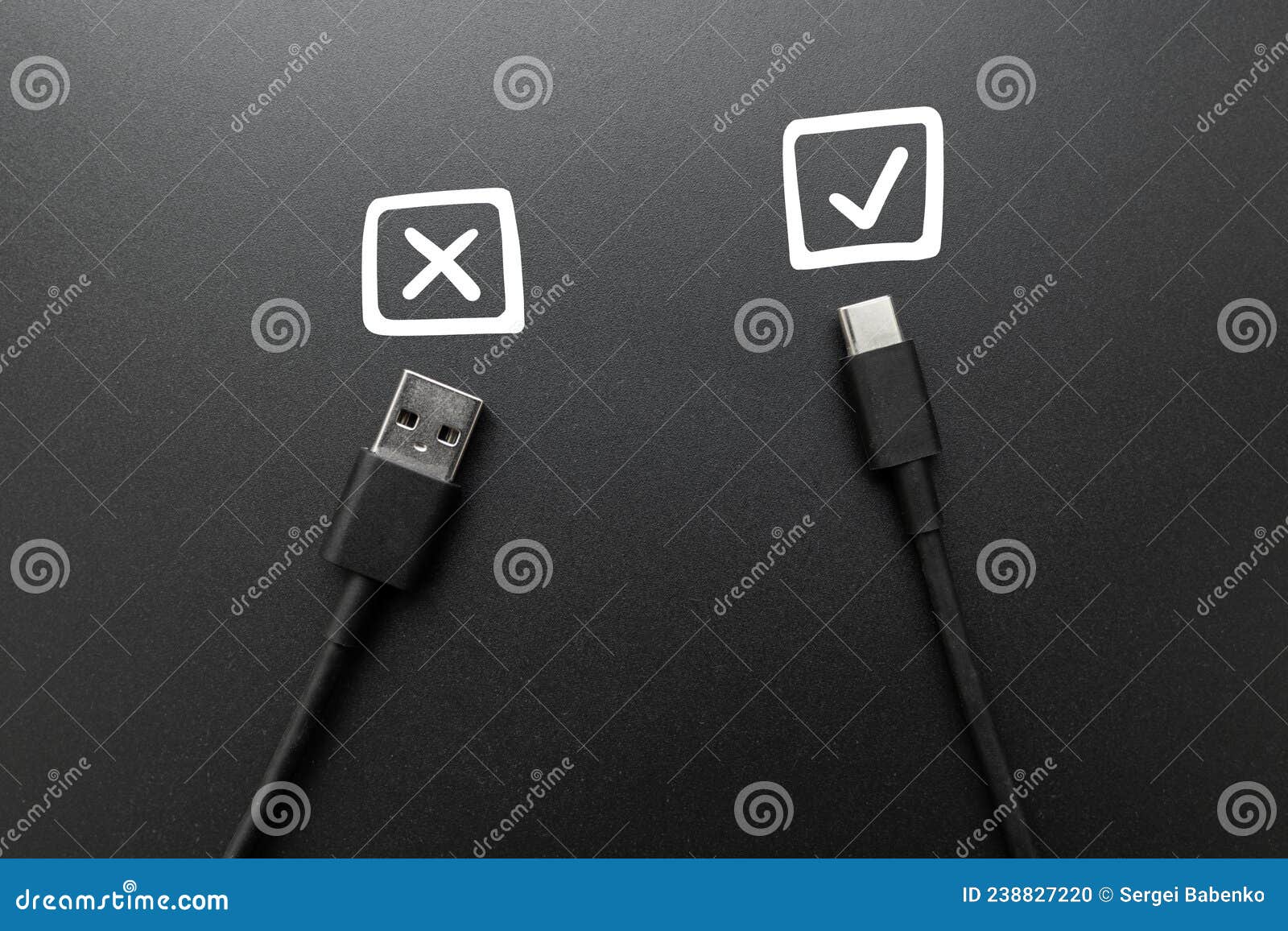 Old and Modern Usb Standard Type C and Type a. Stock Photo - Image of ...