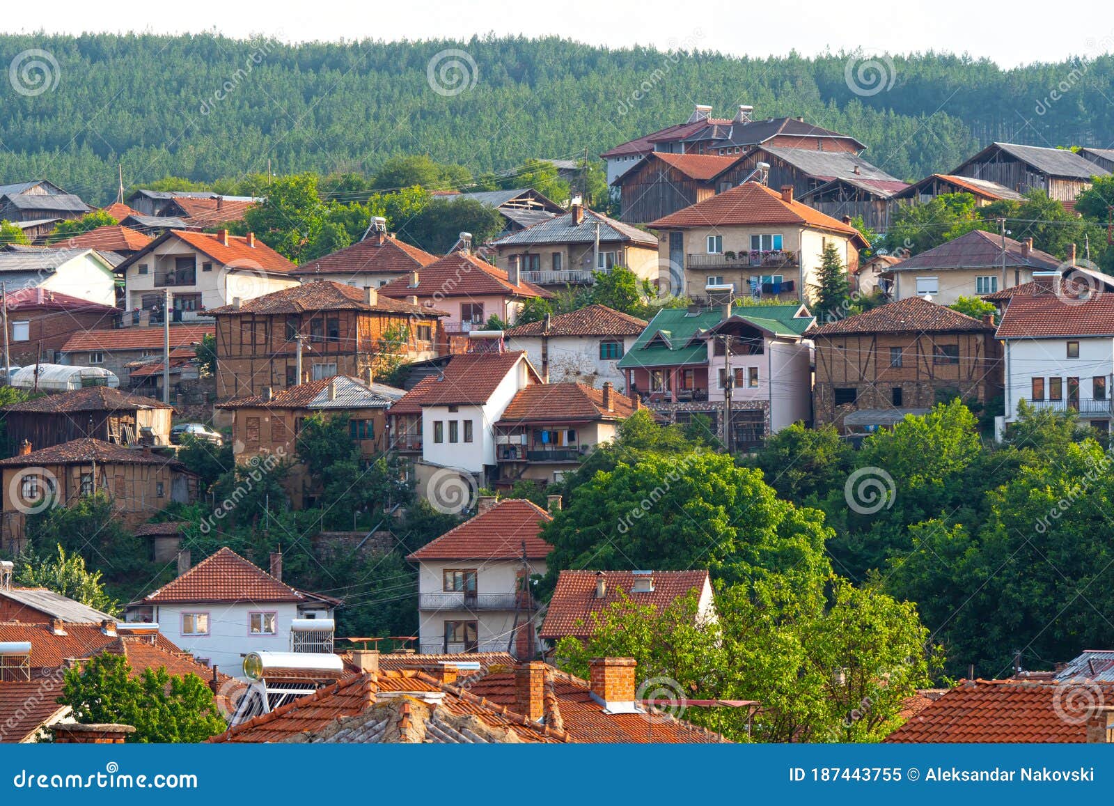 Old and modern village stock image. Image of beautiful - 187443755