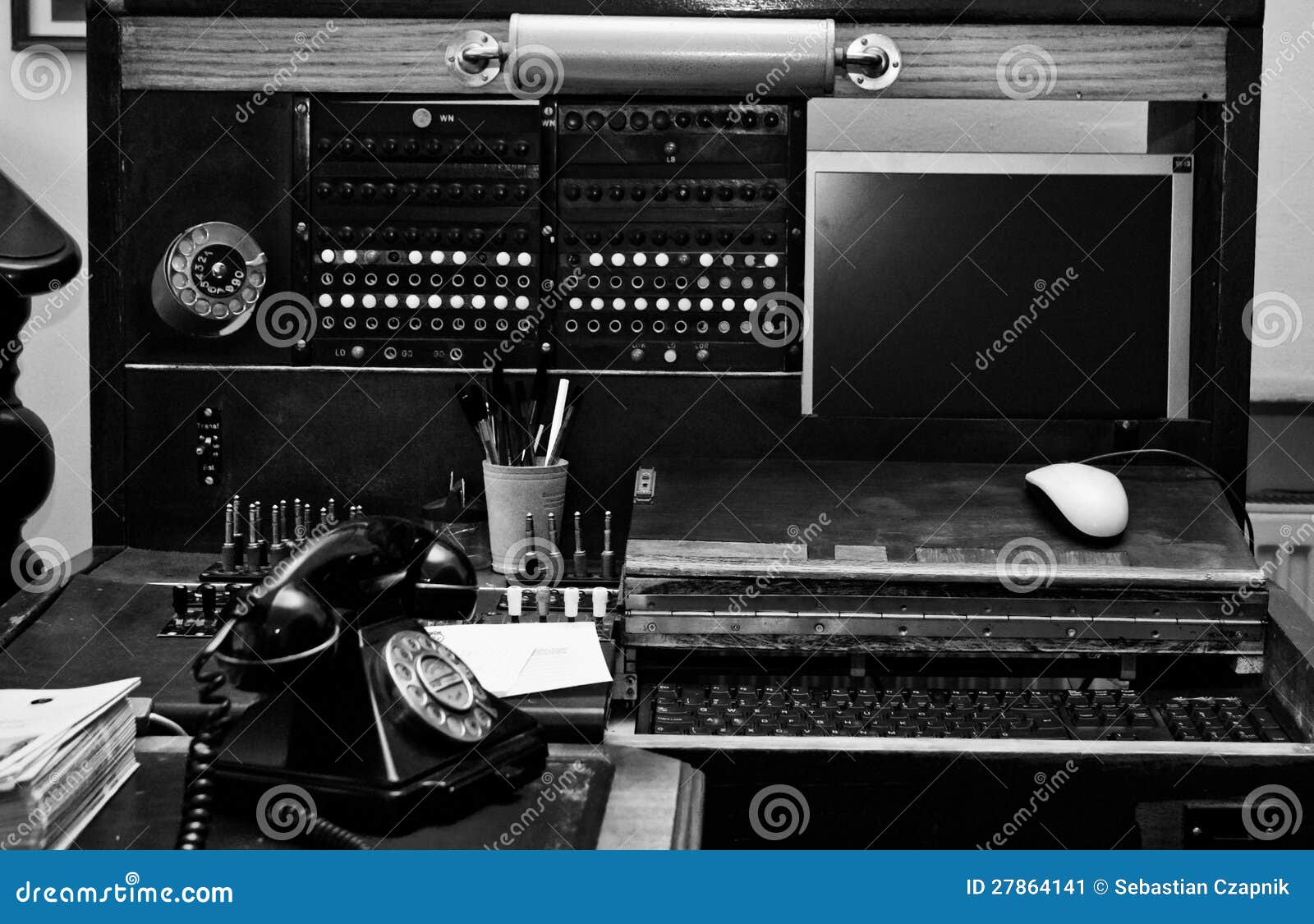 Old modernized switchboard stock image. Image of resort - 27864141