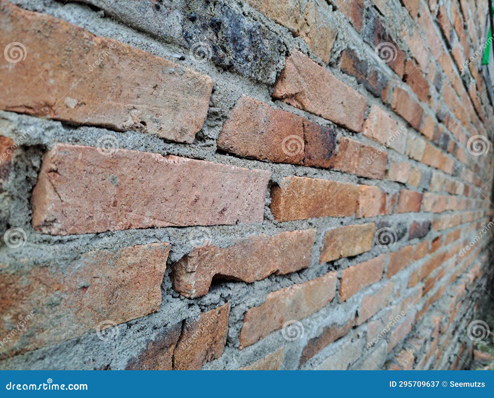 Old and moldy red bricks stock image. Image of brickwork - 295709637