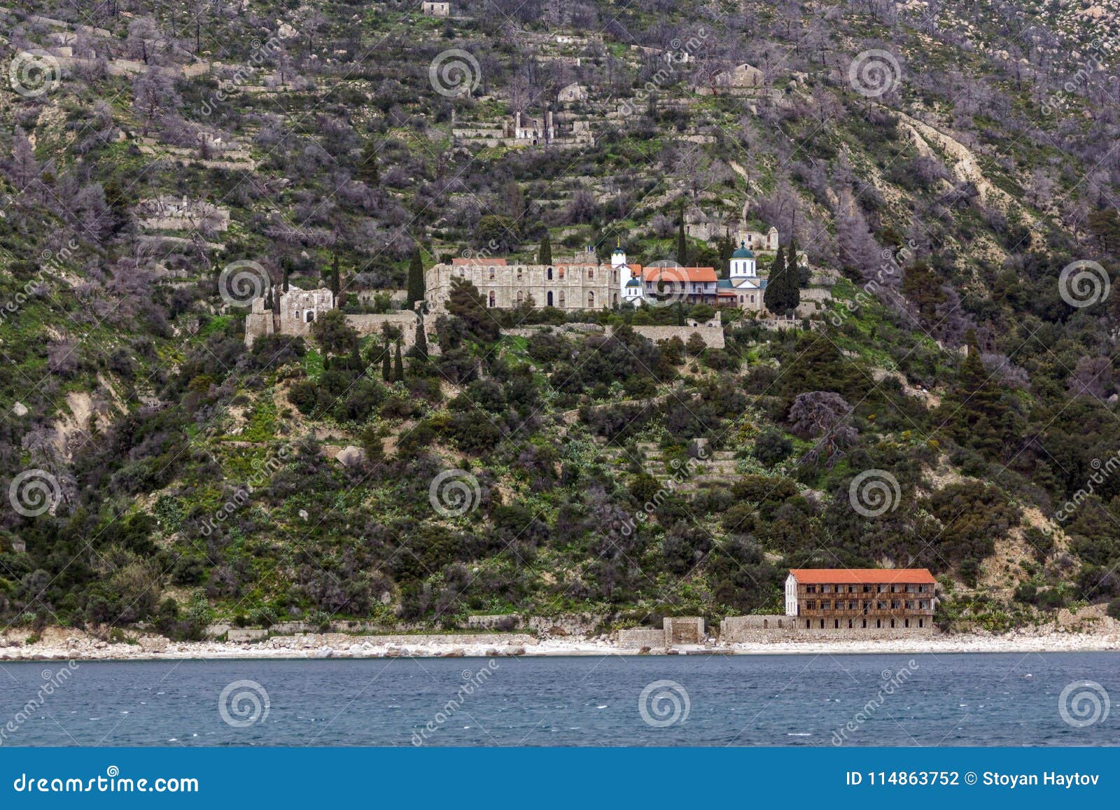 Old Monastery in Mount Athos at Autonomous Monastic State of the Holy ...