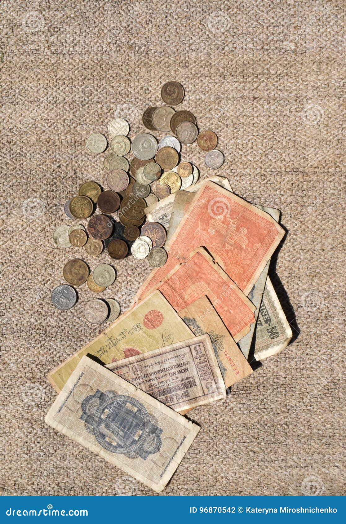 Old money and coins stock photo. Image of gray, brick - 96870542