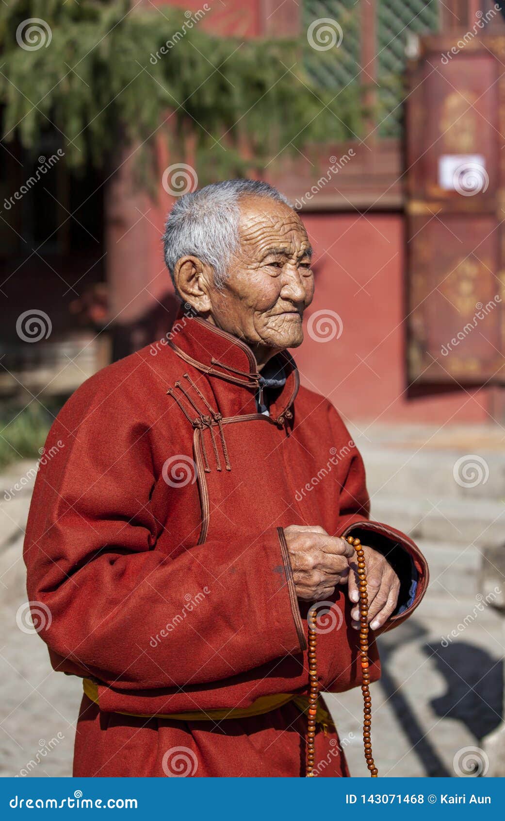 Old Mongolian Nomad Man at a Temple Editorial Stock Photo - Image of ...