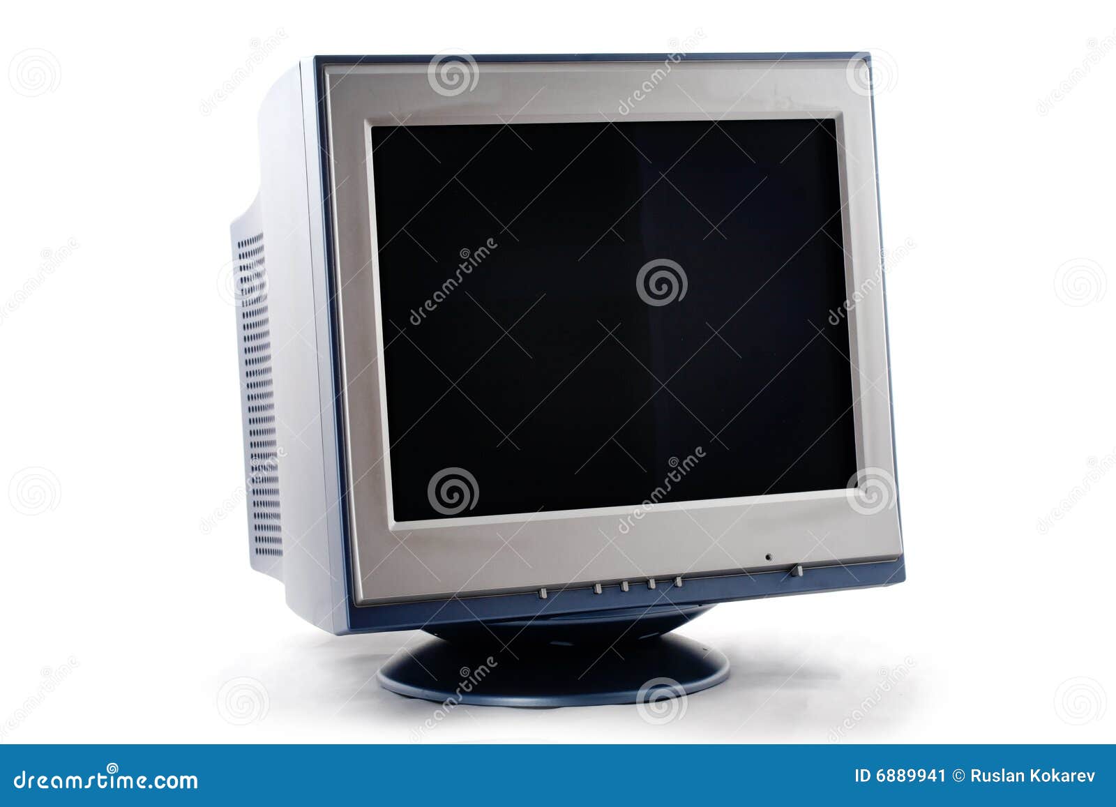 Old monitor. stock image. Image of blue, white, cathode - 6889941