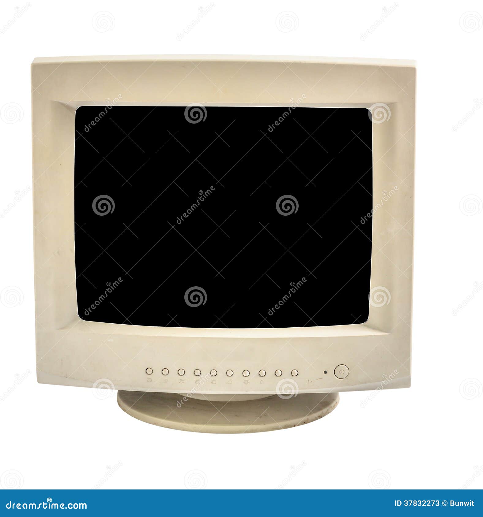 Old monitor isolate stock image. Image of electronic - 37832273