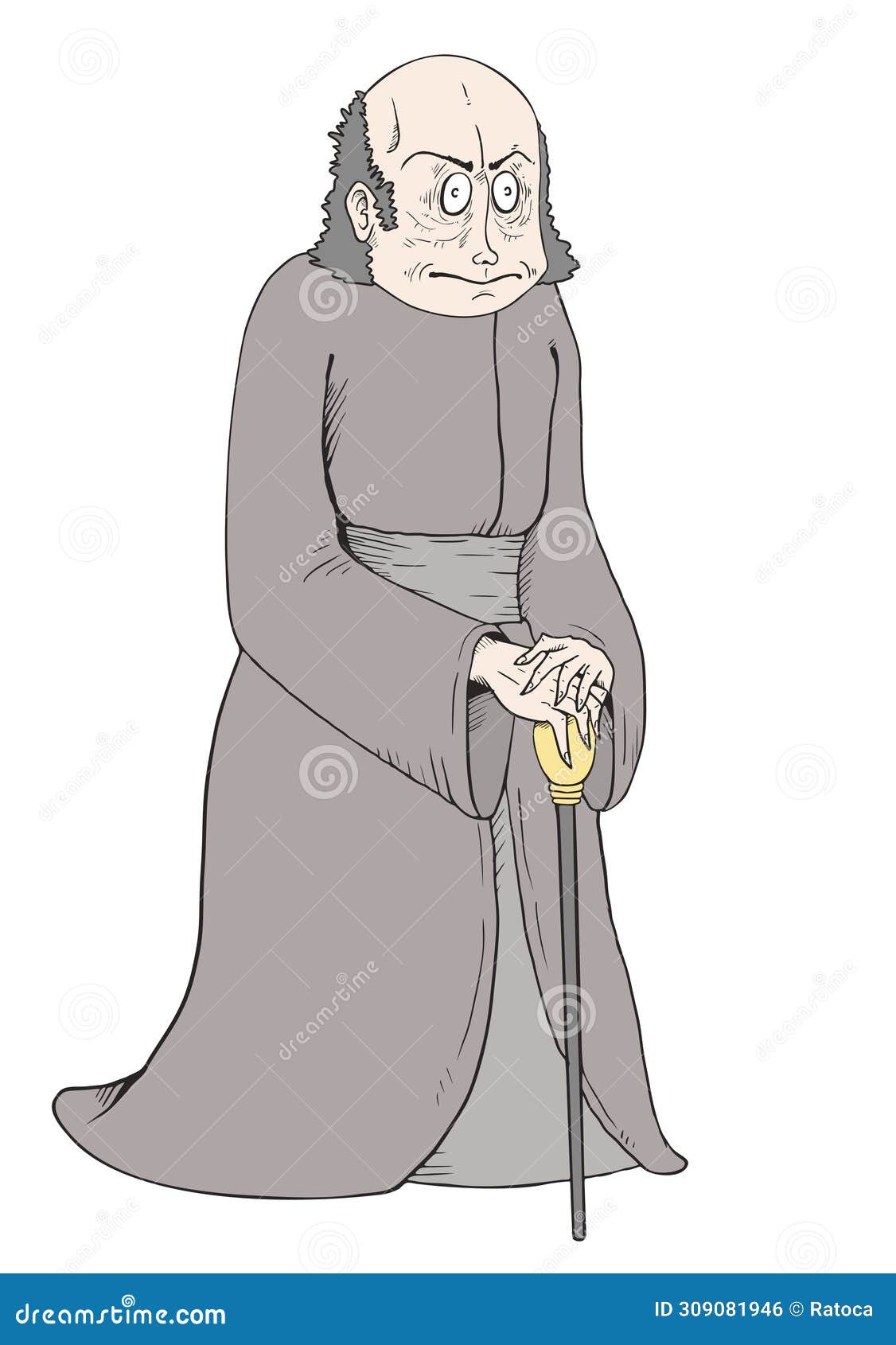 Old monk draw stock vector. Illustration of worship - 309081946