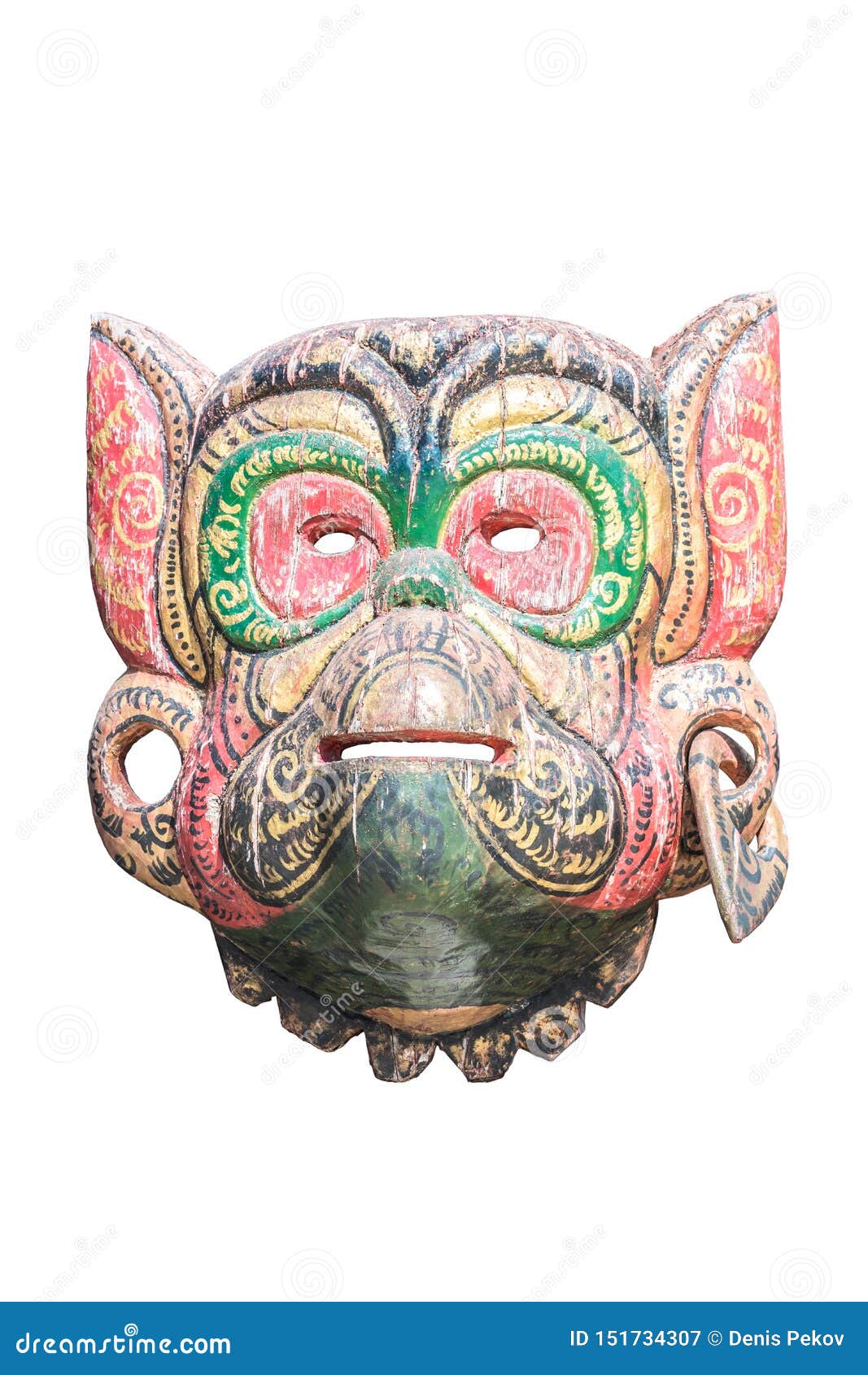 Old monkey mask, isolate stock image. Image of isolated - 151734307