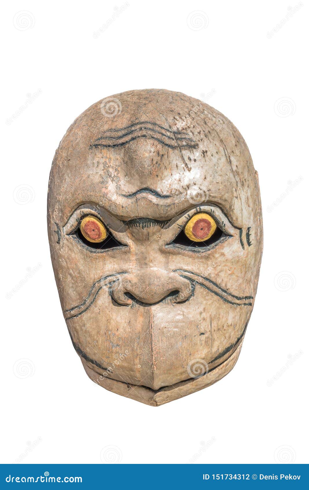 Old monkey mask, isolate stock photo. Image of mystic - 151734312