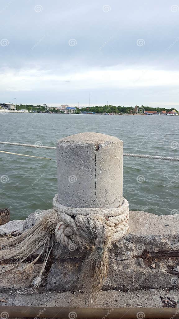 Old Mooring Ropes and Cement Stock Photo - Image of boat, rope: 77422034