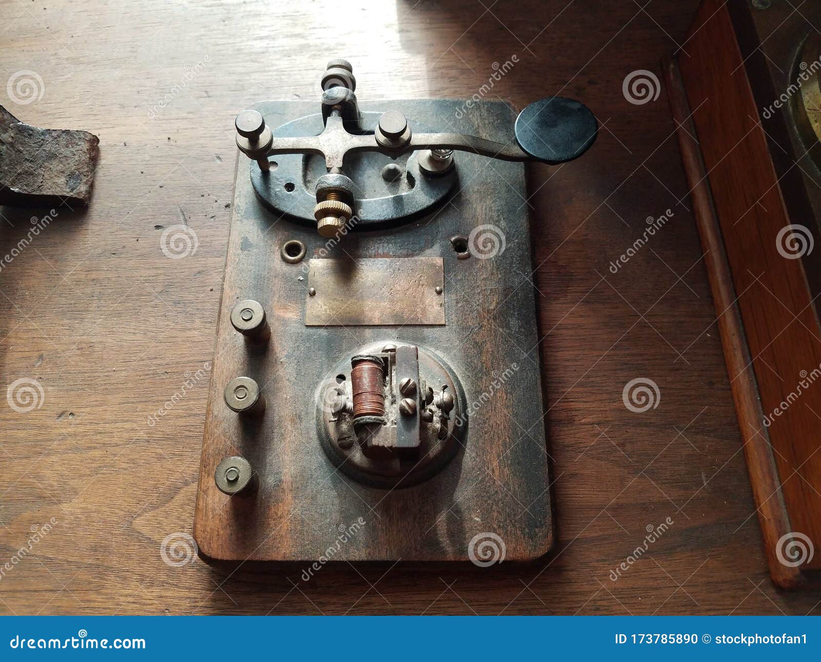 Old Morse Code or Telegraph Key with Copper Wire Stock Photo - Image of ...