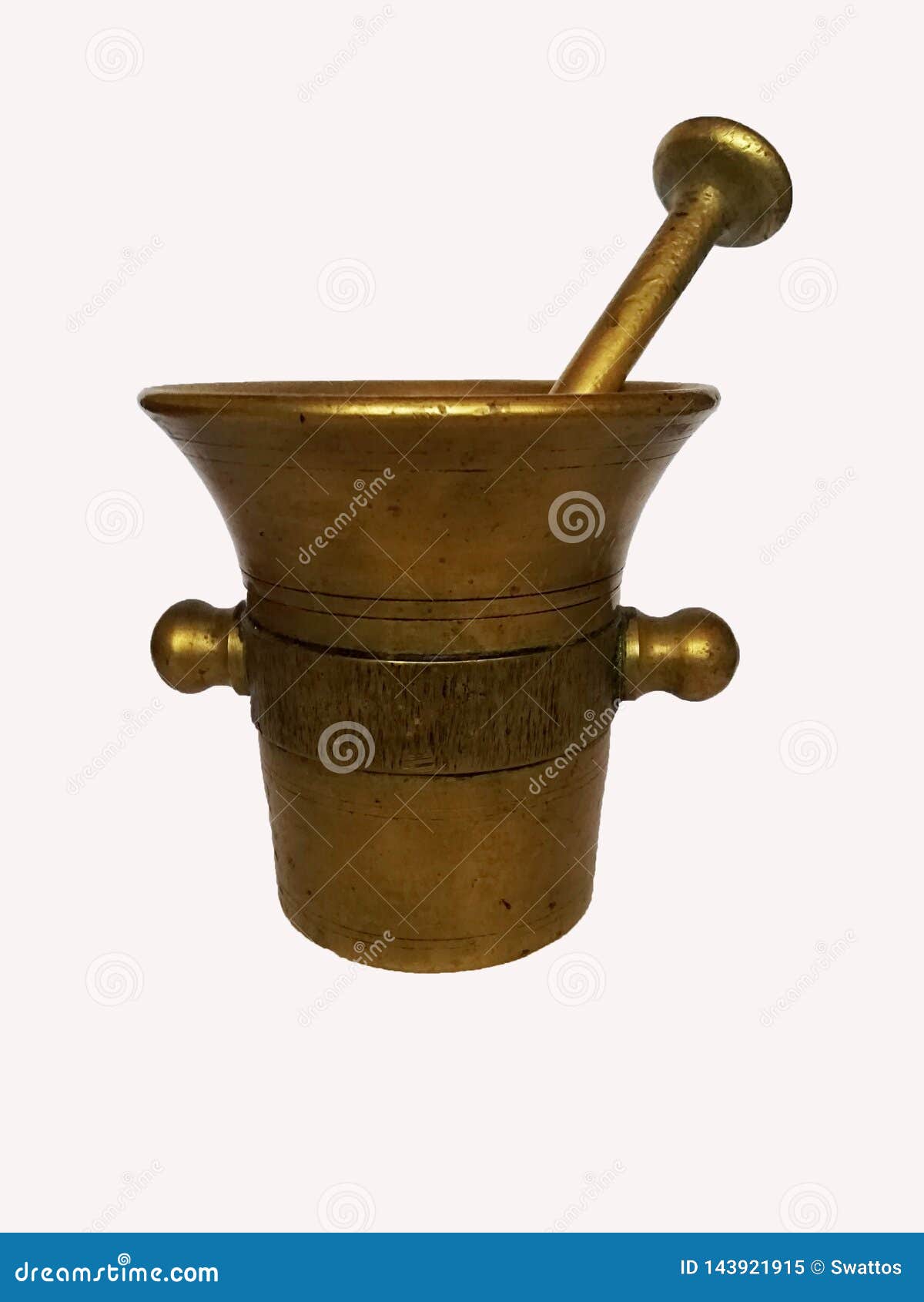 Old Copper Mortar on the Picture Stock Illustration - Illustration of ...