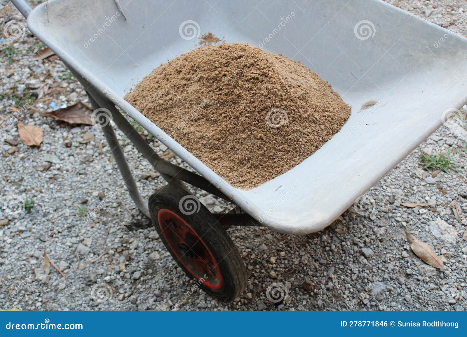 Old Mortar Cart on Construction Site Stock Photo - Image of equipment ...
