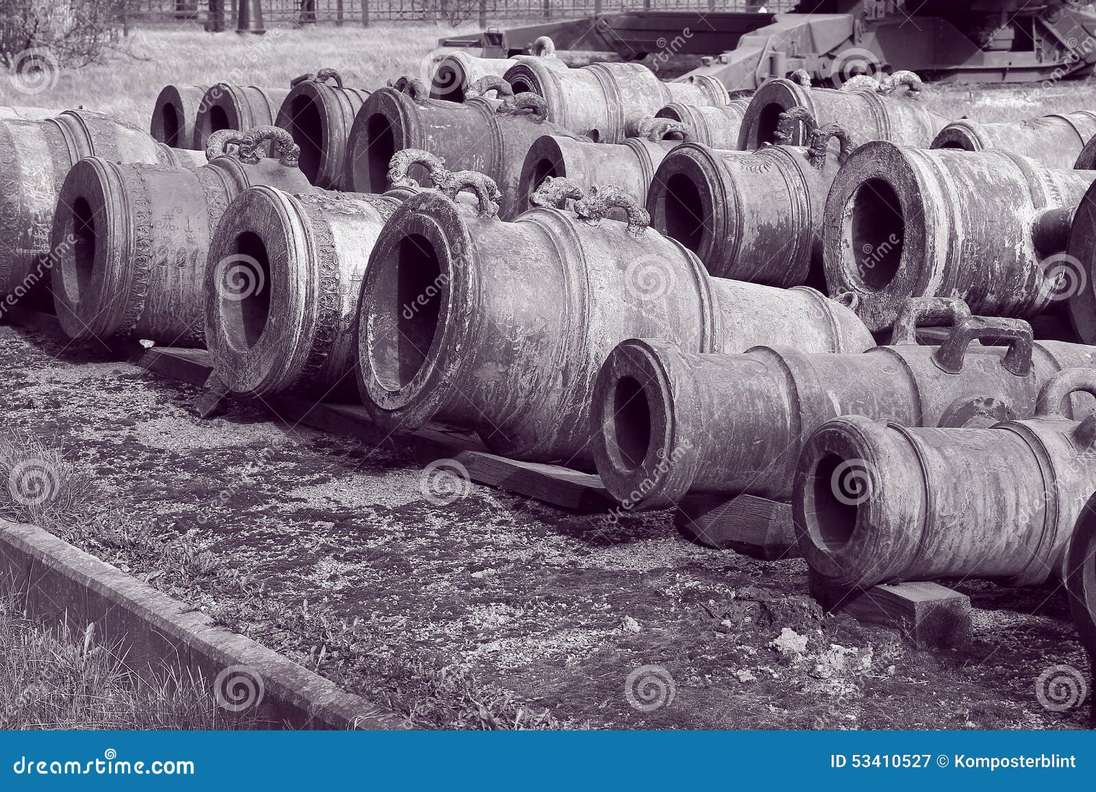 Old Mortars in Black and White Stock Image - Image of bronze, corps ...