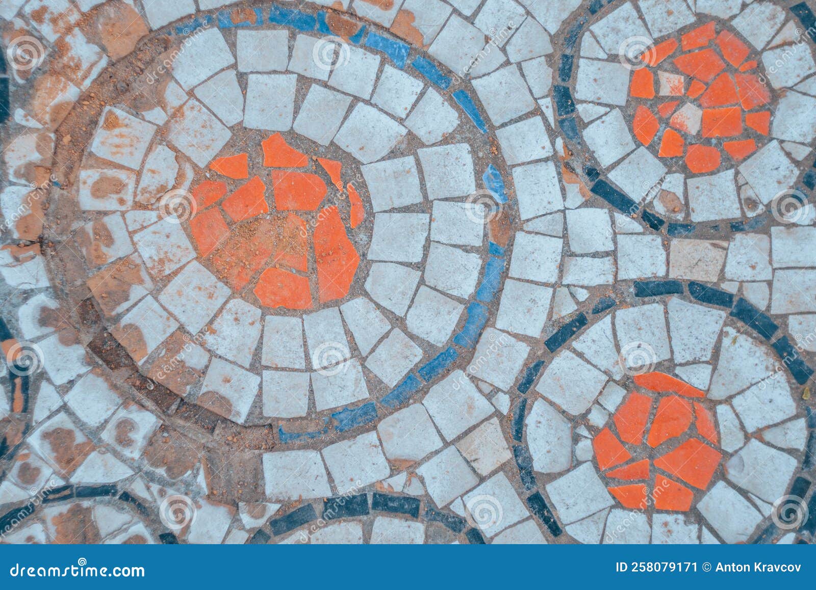 Old Mosaic Various Figures of Old Mosaic. Stock Image - Image of ...