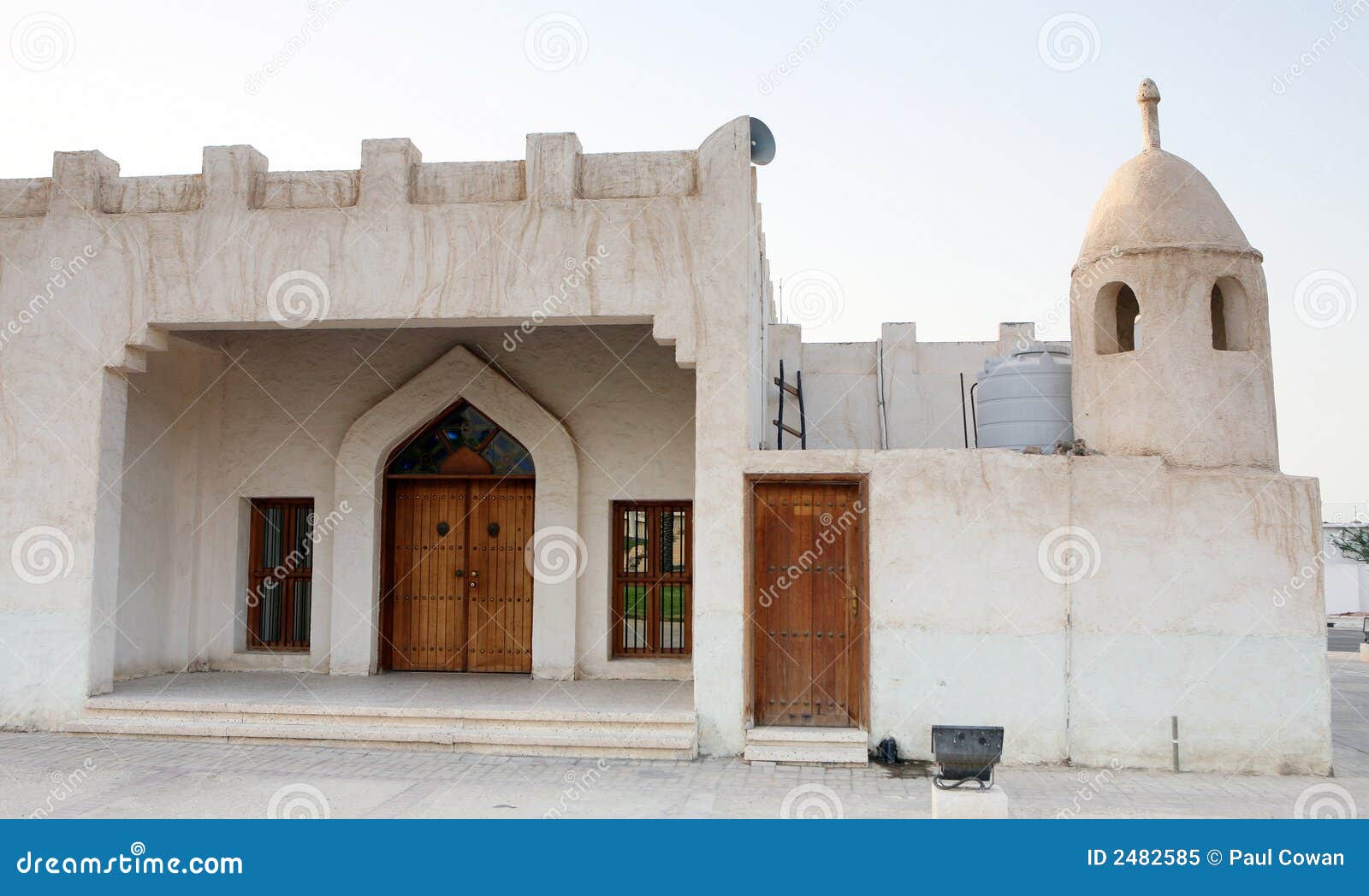 Old mosque stock image. Image of retro, qatar, doha, arabia - 2482585