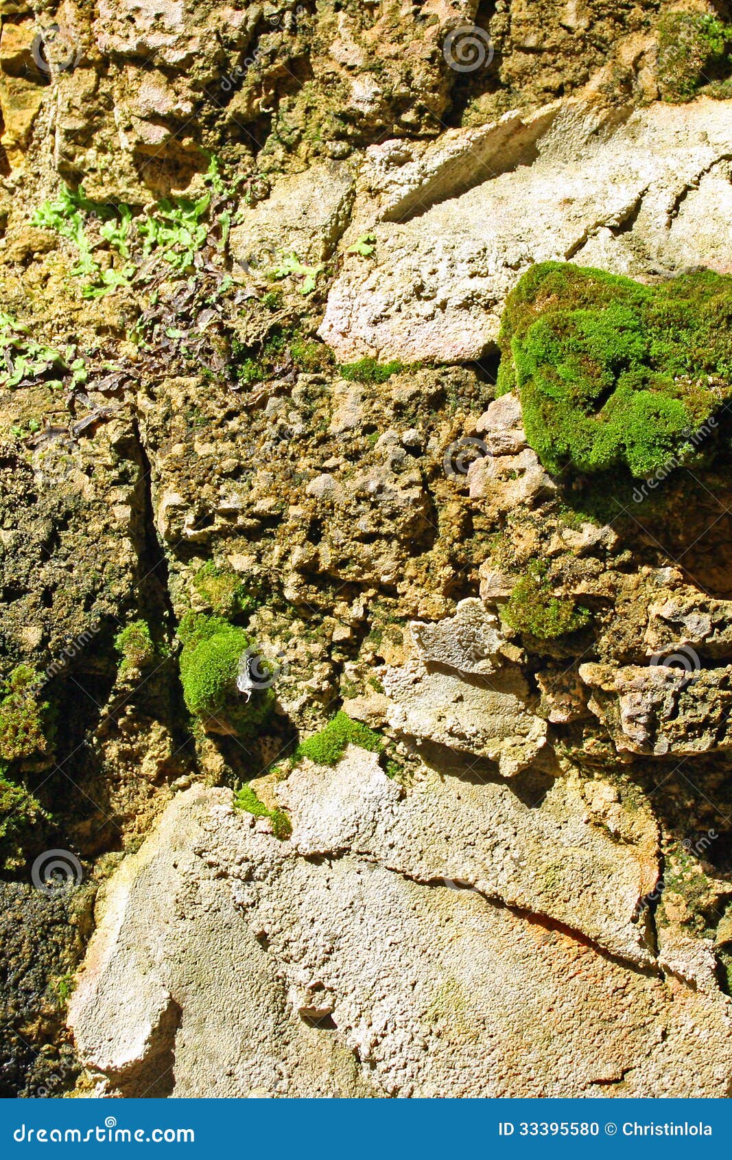 Old Moss Covered Stone Wall Stock Photo - Image of shadows, broken ...