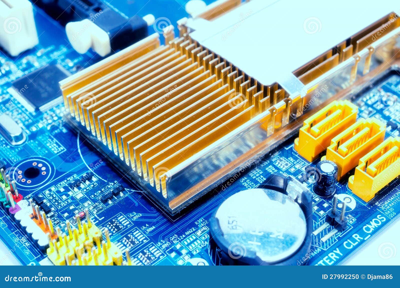 Old motherboard stock photo. Image of closeup, blue, board - 27992250