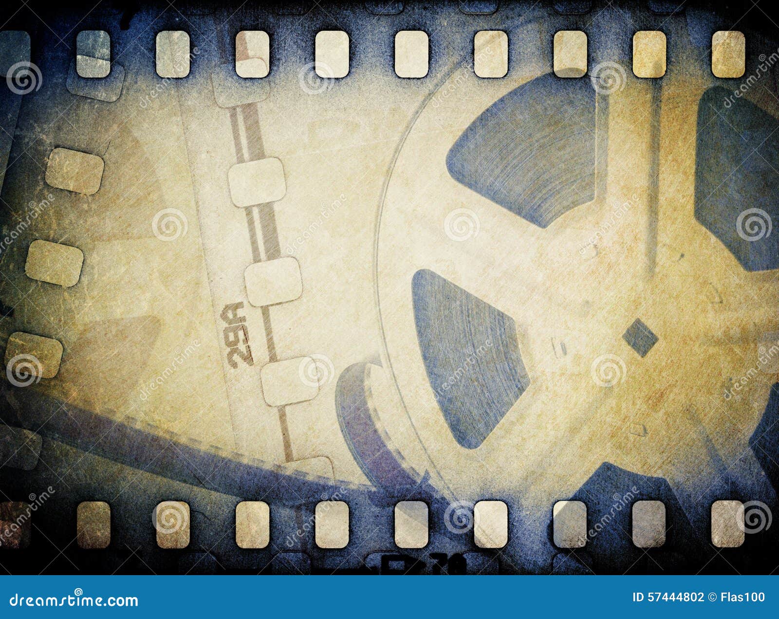 Old Motion Picture Film Reel With Film Strip Royalty-Free Stock ...