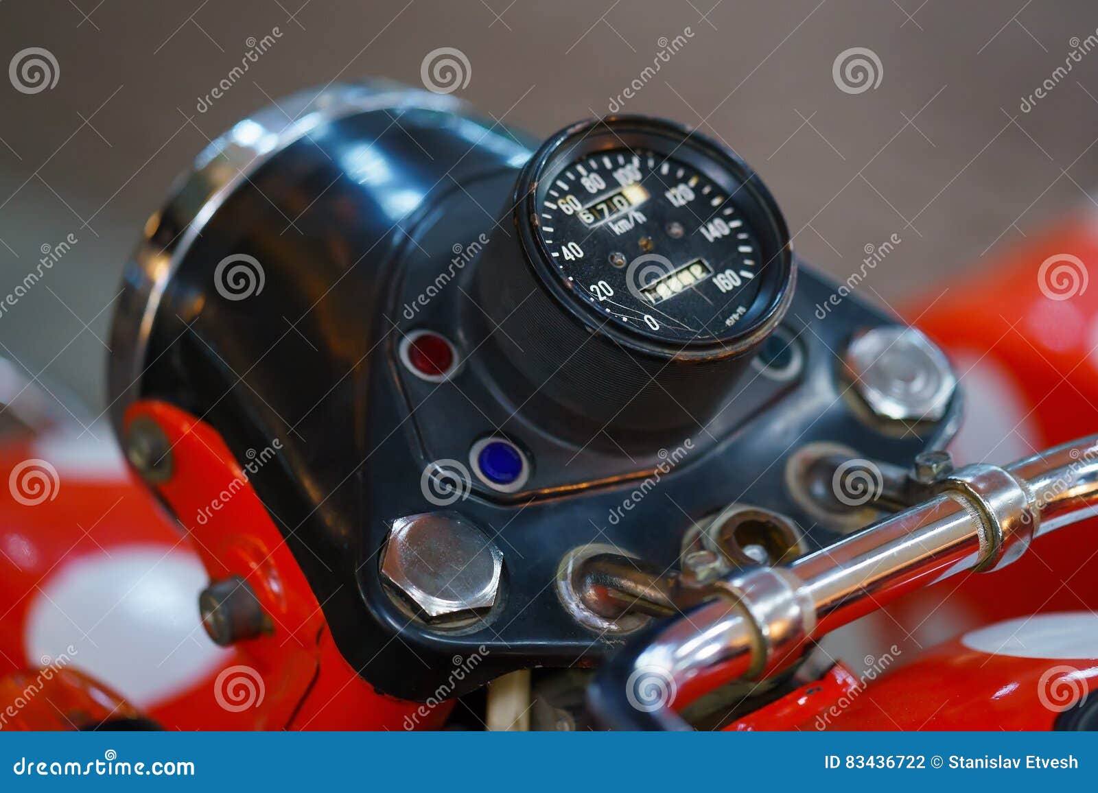 Old Motorbike Control Panel with Speedometer Stock Photo - Image of ...