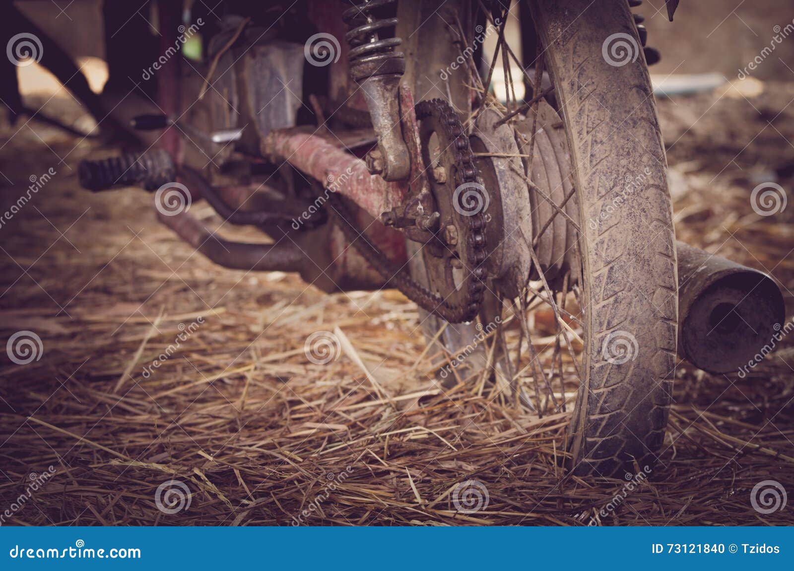 Old Motorcycle with Rusty Components Stock Photo - Image of rear ...