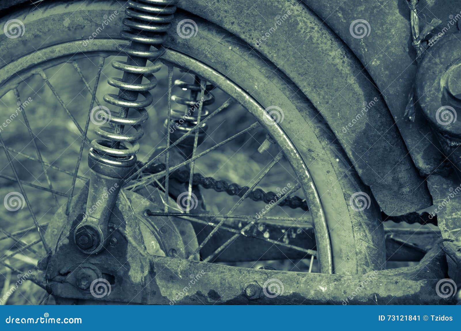 Old Motorcycle with Rusty Components Stock Image - Image of fast ...