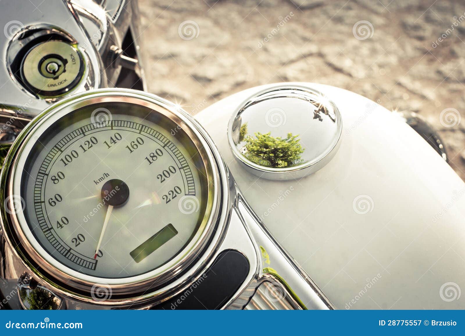 Old motorcycle speedometer stock image. Image of outdoors - 28775557
