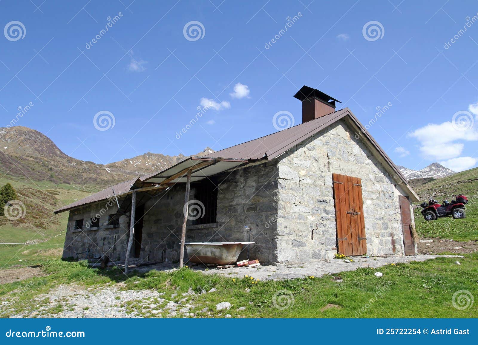 The Old Mountain Hut in Italy Stock Photo - Image of mountains, area ...