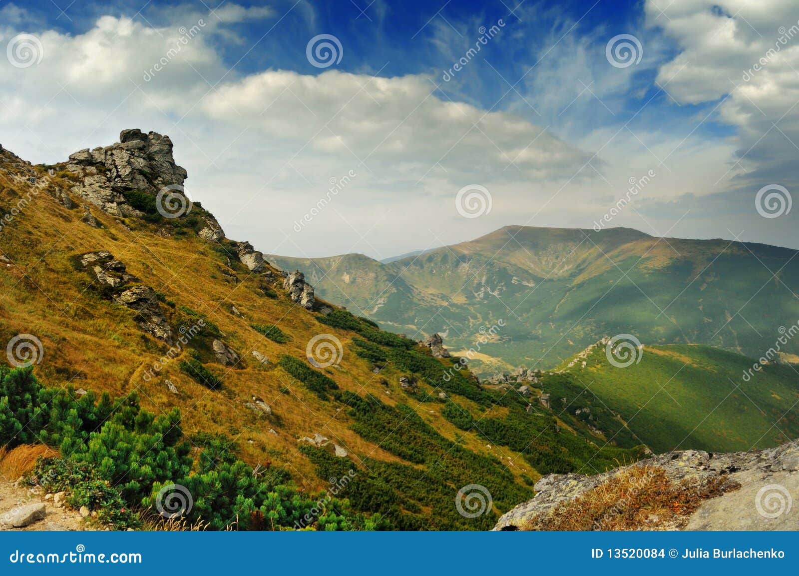 Old mountains stock photo. Image of clouds, autumn, mountain - 13520084