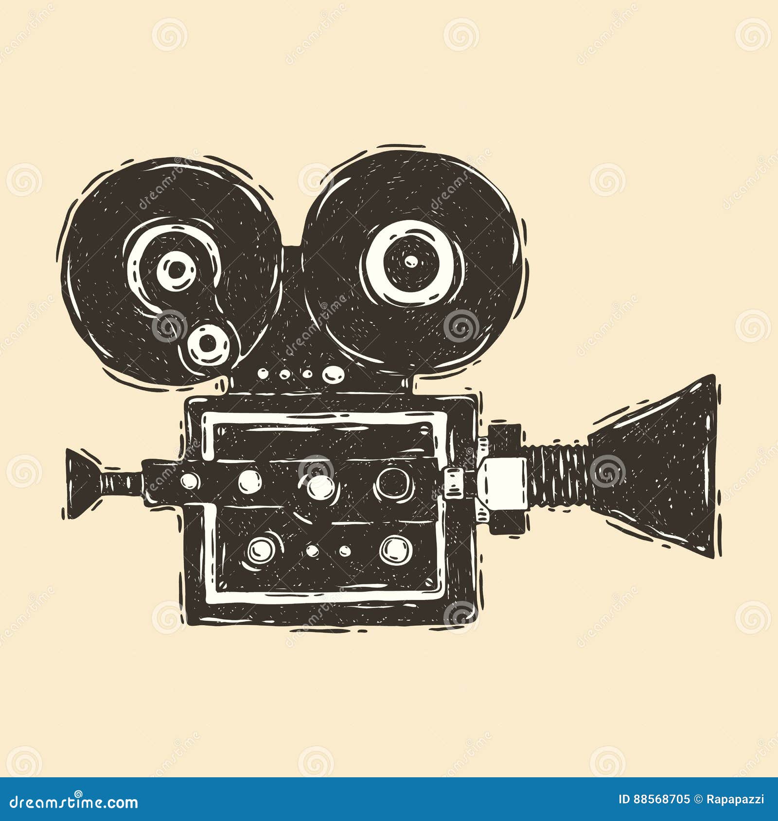 Old movie camera stock vector. Illustration of design - 88568705