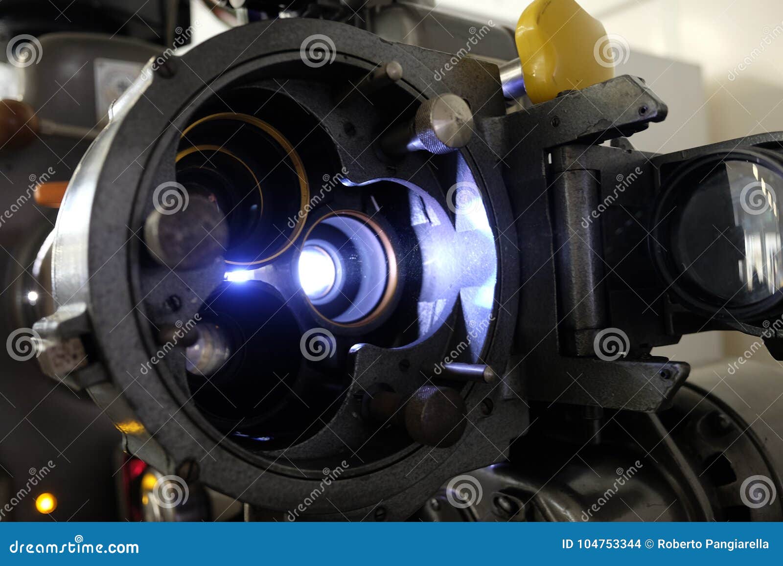Old movie projector stock photo. Image of history, antique - 104753344