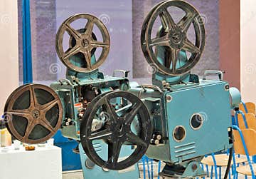 Old movie projectors stock image. Image of mechanism - 20831553