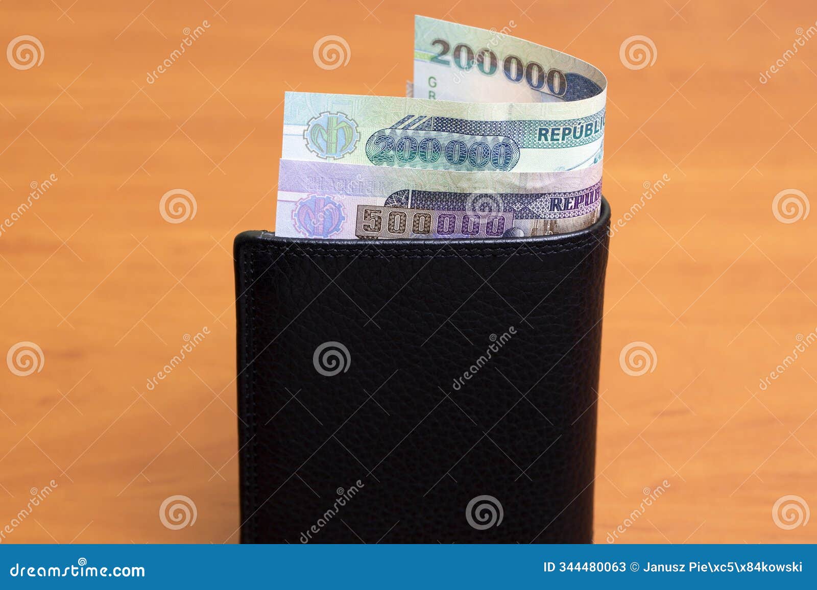 Old Mozambican Metical in the Black Wallet Stock Image - Image of ...