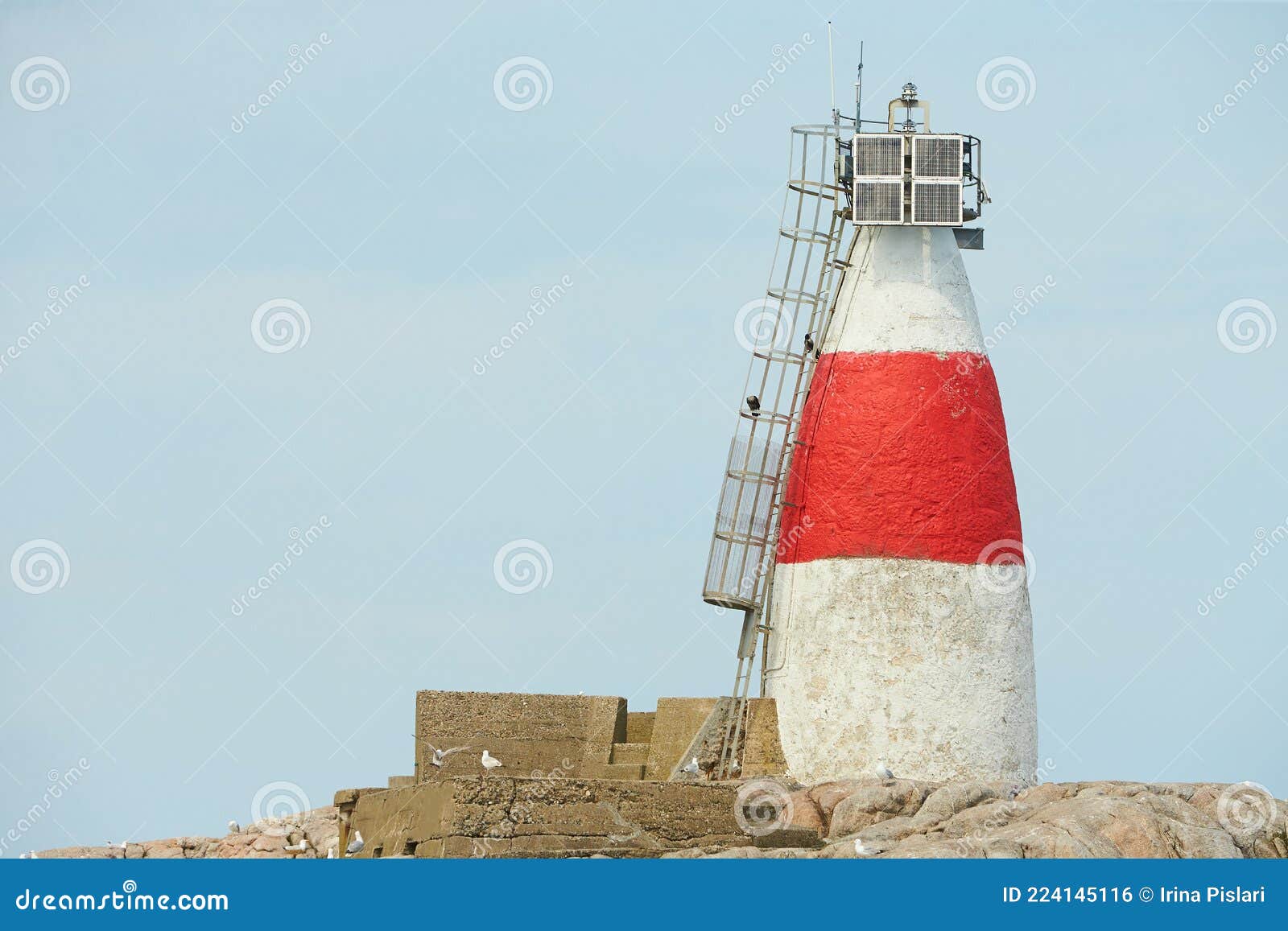 Old Muglins Lighthouse on the Isolated Island the Backdrop of the Blue ...