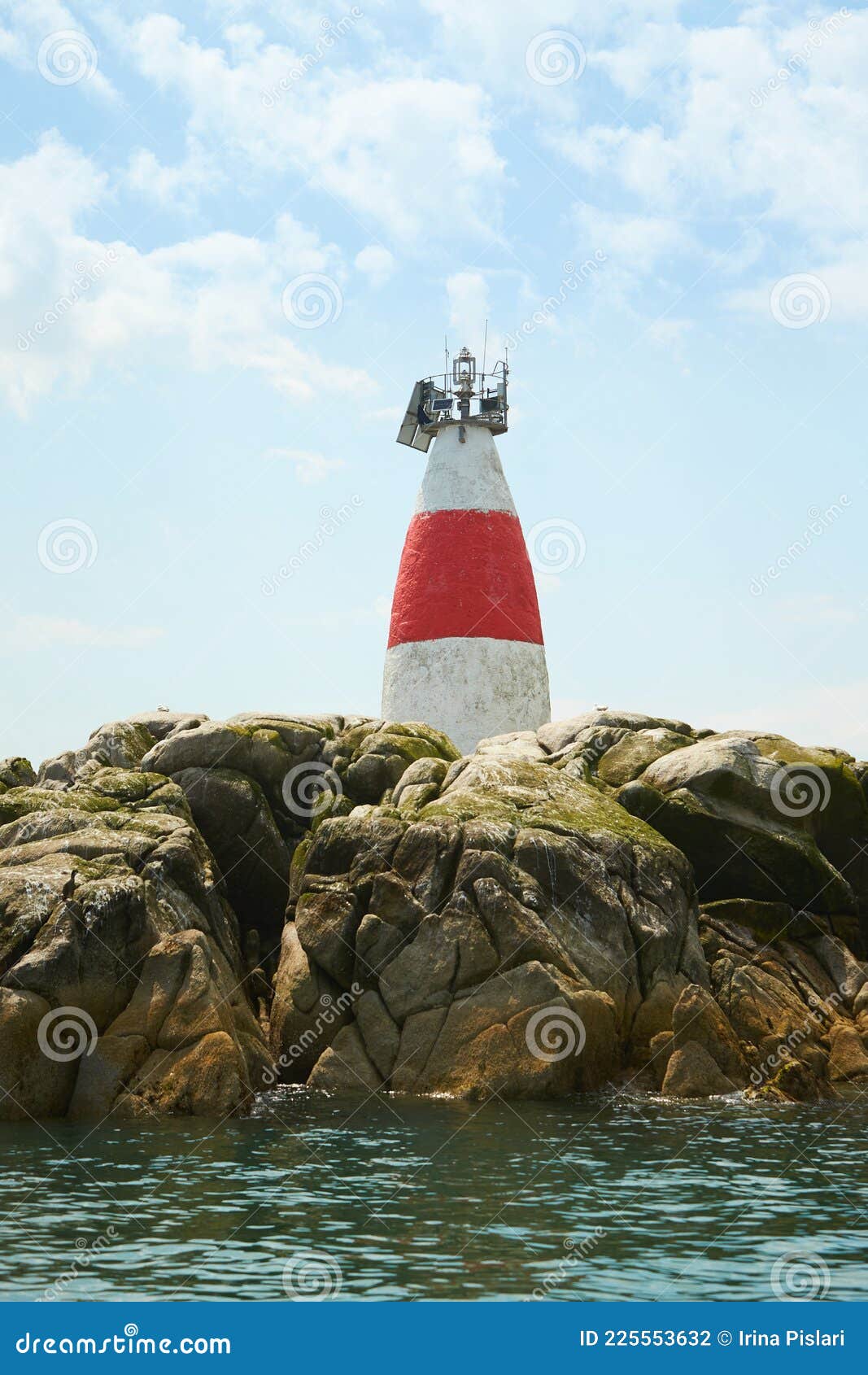 Old Muglins Lighthouse on the Isolated Island the Backdrop of the Blue ...