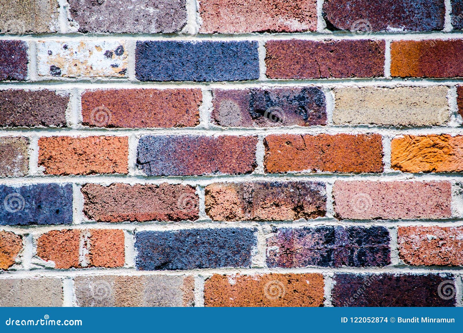 Old Multi Coloured Brick Wall in Close-up for Background. Stock Photo ...