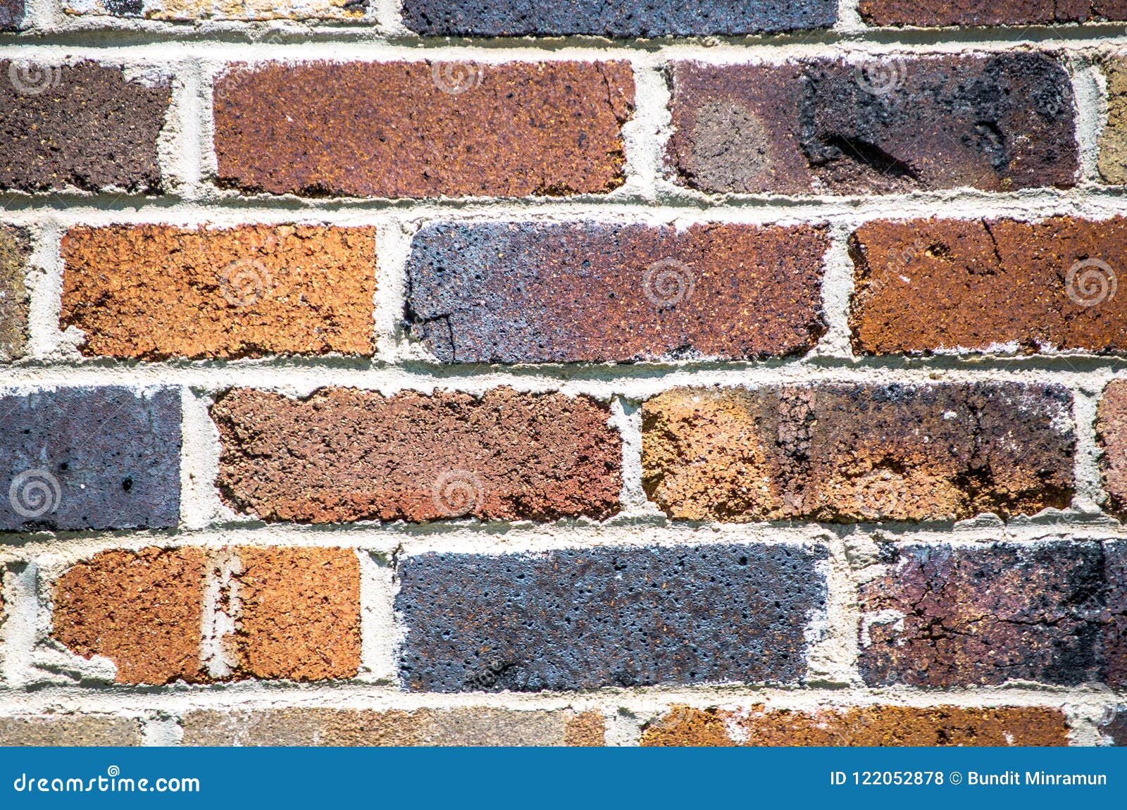 Old Multi Coloured Brick Wall in Close-up for Background. Stock Photo ...