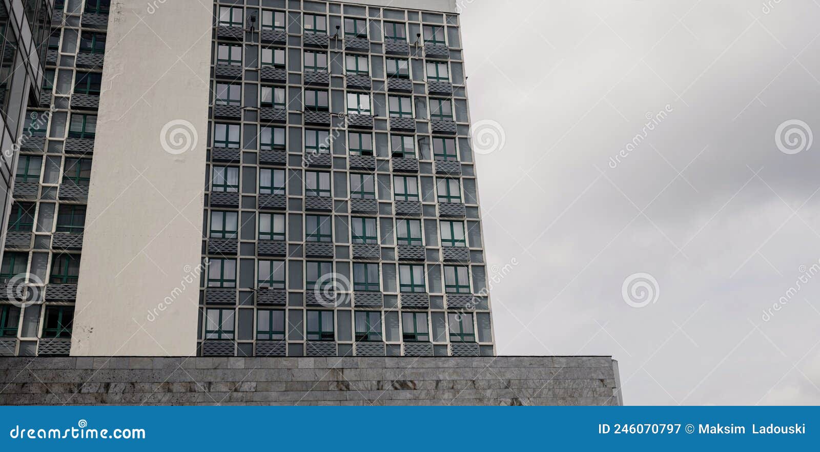 Old multi-storey building stock image. Image of person - 246070797